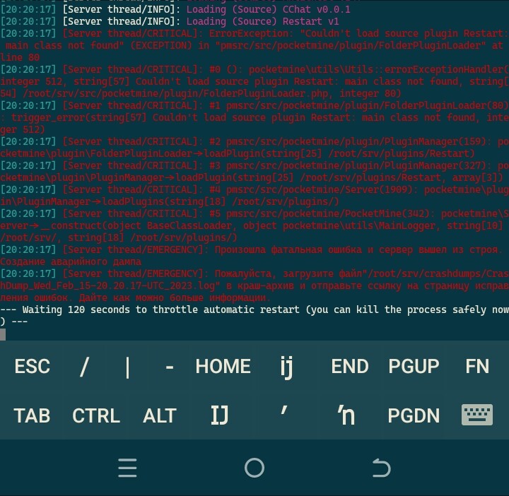 У кого есть плагин на авторестарт пожалуйста для Api 3.0.1 PHP 8.0 [FrozenCore] - Talk 24Serv